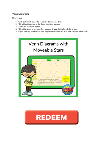 Boom Cards-Solve Problems Using Venn Diagrams | Teaching Resources