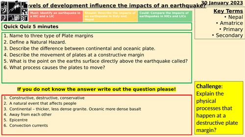 Challenge of Natural Hazards - NEW OXFORD AQA Textbook | Teaching Resources