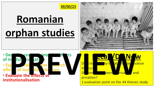 Romanian orphan studies - AQA A Level Psychology (Attachment ...