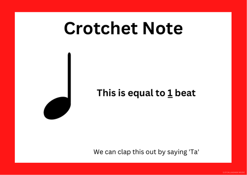 Music Note Values A4 Poster/Flashcard (Junior Cycle/Leaving Cert/GCSE ...