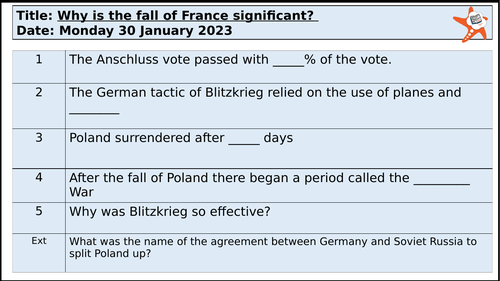 WW2 Fall of France | Teaching Resources