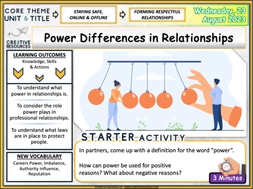 Professional Power & Relationships PSHE | Teaching Resources