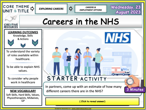 Careers in Healthcare + NHS | Teaching Resources