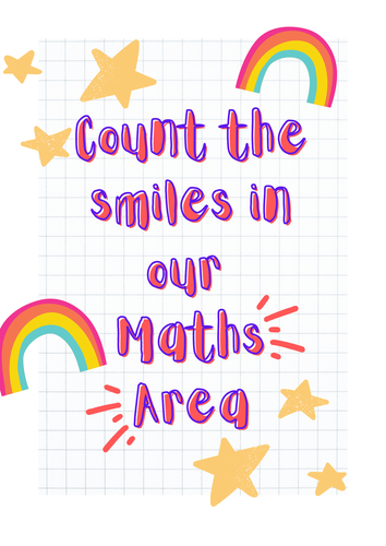 Maths Area display poster rainbow | Teaching Resources
