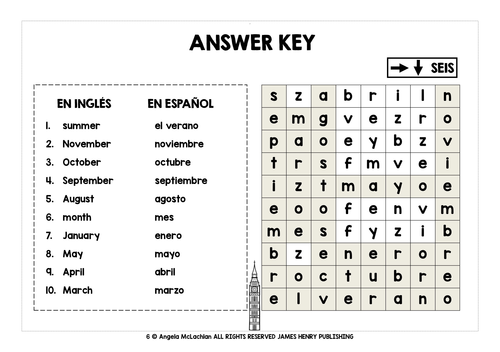 SPANISH MONTHS & SEASONS WORD SEARCHES | Teaching Resources