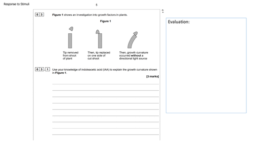 AQA A level Biology topic 3.6 response to changes past paper questions ...