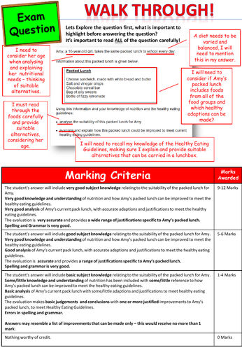 GCSE Food Revision: Mock Question with Model Answers | Teaching Resources