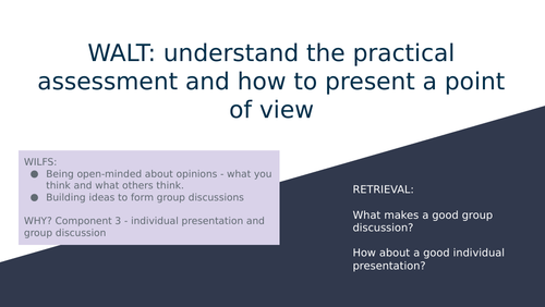Entry Level English WJEC 2023 S&L component | Teaching Resources