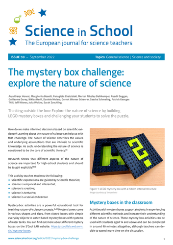 The mystery box challenge: explore the nature of science | Teaching ...