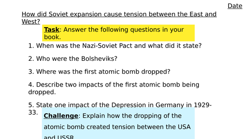 3 lessons - Soviet expansion after WW2 | Teaching Resources