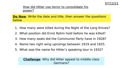 6 lessons - Life in Nazi Germany GCSE | Teaching Resources