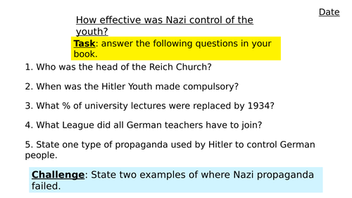 6 lessons - Life in Nazi Germany GCSE | Teaching Resources