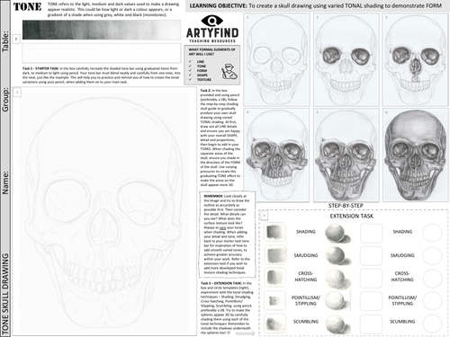 Formal Elements Tonal Skull Drawing – Key Stage 3 and 4 | Teaching ...