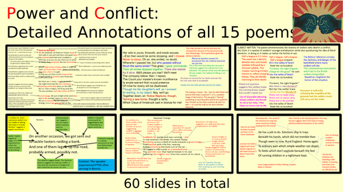 Power and Conflict: Annotations for all 15 poems | Teaching Resources