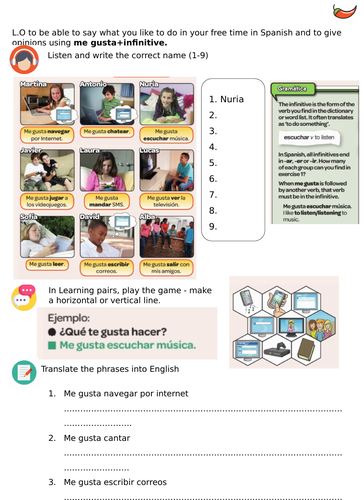 Viva 1 Module 2 Mi Tiempo Libre Worksheets | Teaching Resources