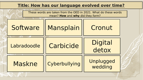 A-Level Language Change Scheme | Teaching Resources