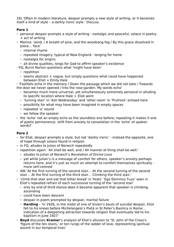 Essay Plan Bundle: T.S. Eliot | Teaching Resources