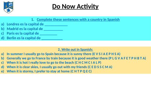 GCSE Spanish - Series of lessons on holidays | Teaching Resources