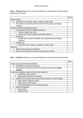 R094 Scaffolding & checklist | Teaching Resources