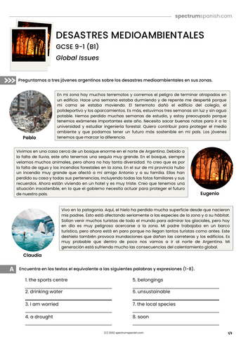 Desastres Medioambientales (GCSE 9-1) | Teaching Resources