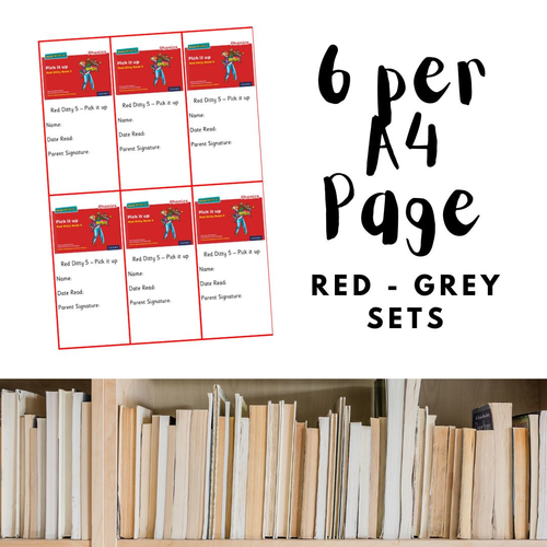 Red Ditty RWI Book Marks - All standard books | Teaching Resources