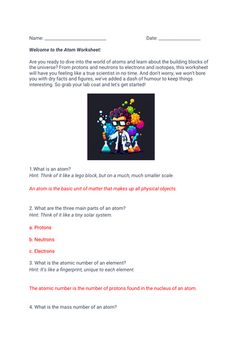 Elements and the atom bundle | Teaching Resources