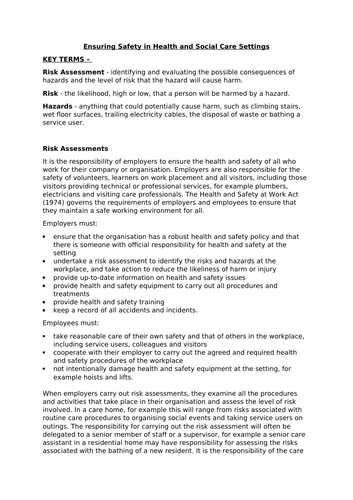 Btec National Health And Social Care Unit 2 Laa Teaching Resources