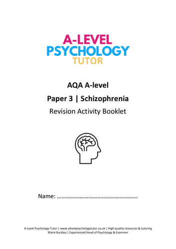 Schizophrenia | Revision activity booklet | AQA Psychology | Teaching ... Schizophrenia | Revision activity booklet | AQA Psychology | Teaching ...