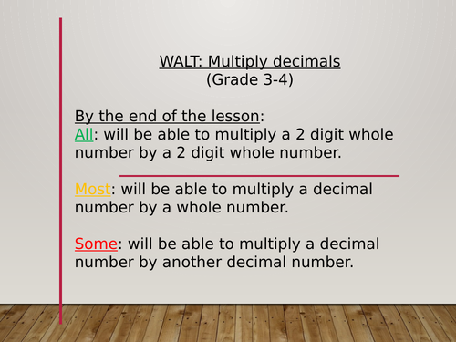 Multiply decimals year 7 catch up Grade 3 | Teaching Resources