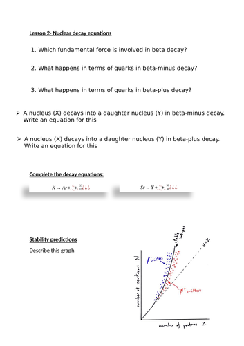 OCR A A Level physics Radioactivity COMPLETE | Teaching Resources
