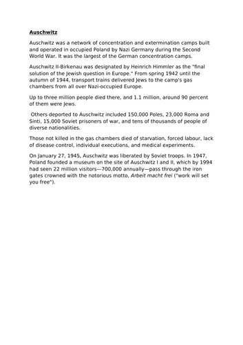 The Boy in the Striped Pyjamas- Literacy planning | Teaching Resources