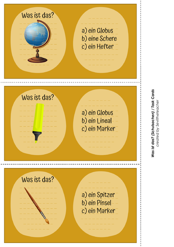 Schulsachen, Was ist das? / Task Cards | Teaching Resources