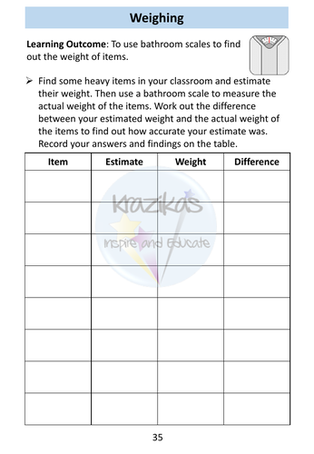 Weight Workbook - Functional Skills Maths - Entry Level 3 | Teaching ...