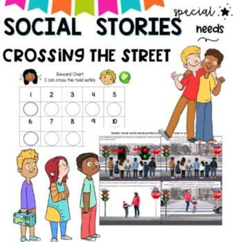 CROSSING THE ROAD SAFELY- A story for Special Education | Teaching ...