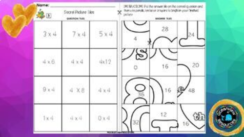 Secret Picture Tiles- Multiplication facts 2-7 | Teaching Resources
