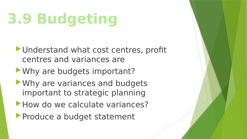 IBDP Business Management - Budgets | Teaching Resources