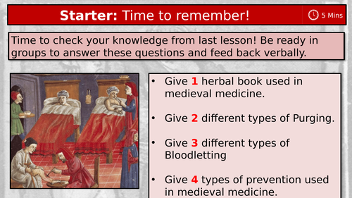 GCSE Medicine L4 - Medieval Care & Hospitals | Teaching Resources