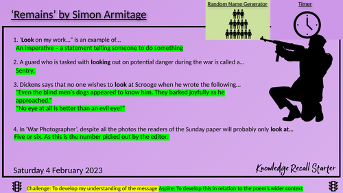 Remains By Armitage Sequence Teaching Resources