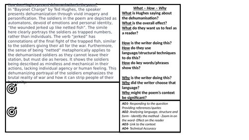 Bayonet Charge by Hughes Sequence | Teaching Resources