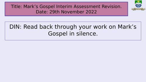 Introduction to Marks Gospel | Teaching Resources