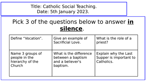 Catholic Social Teaching unit of work. | Teaching Resources