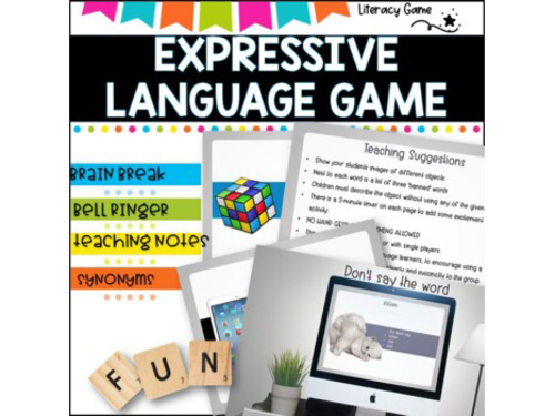 Don't say the word -GAME for Expressive language, word choice and ...