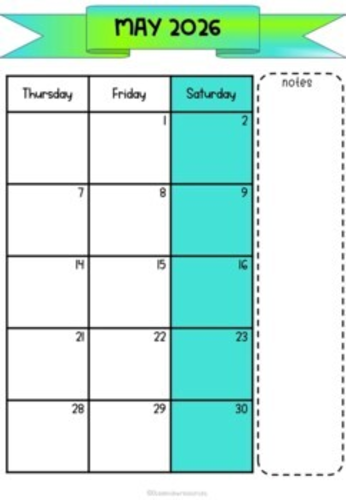 2026 Calendar Editable-January to December | Teaching Resources