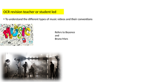 OCR media GCSE music revision Bruno Mars Beyonce | Teaching Resources