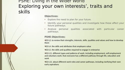 Careers Lessons - Year 9 | Teaching Resources