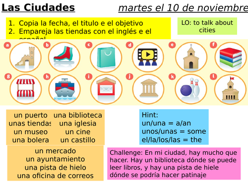 GCSE Spanish - Module 5 - Ciudades | Teaching Resources