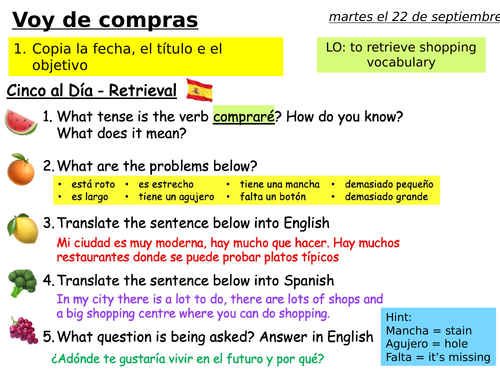 GCSE Spanish - Module 5 - Ciudades | Teaching Resources