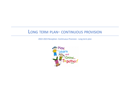 Continuous provision Long term plan EYFS | Teaching Resources