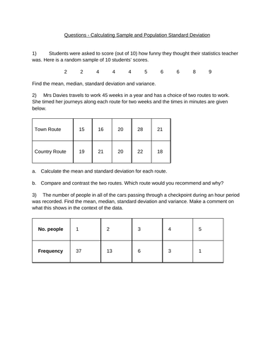 Edexcel A level statistics. 1. Measures of average and spread with the ...
