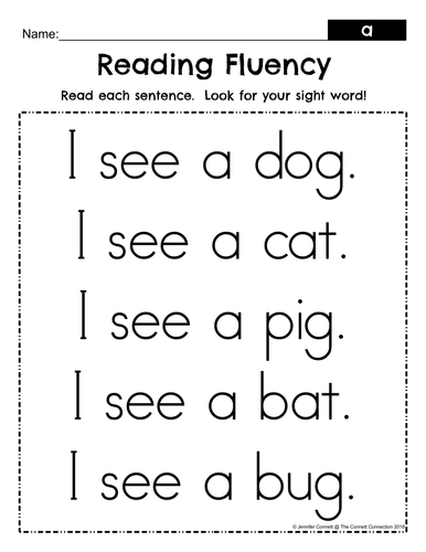 Preprimer Sight Word Fluency Passages | Teaching Resources Preprimer Sight Word Fluency Passages | Teaching Resources